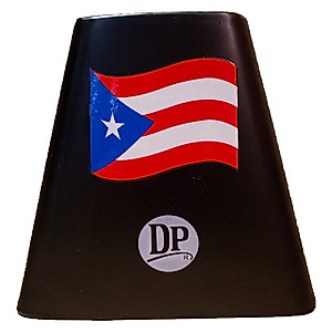 DP Music Puerto Rico Flag 6 Inch Metal Cow Bell Noise Maker with Beater - Cowbell for Sporting, Football Games, Events - Percussion Musical Instrument
