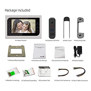 JeaTone 10 Inches Wired Video Intercom System, Doorbell with Camera and Monitor, Home Security System with IP65 Waterproof Doorbell, Night Vision, 1080P HD/2.0MP, Motion Detection, Dual-Way Intercom