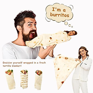 Outivity Tortilla Blanket for Adult, 71 Inches Tortilla Blanket Adult Size, Tortilla Throw Blanket, Funny Blanket for Adult, Giant Round Food Throw Blanket for Bed, Couch