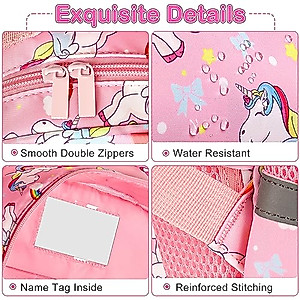 Ceadyxiao Unicorn Toddler Backpack for Girls 4-6 | Preschool Rainbow Backpack For Girl | Pink Kindergarten School Book Bag | Adjustable Padded Straps & Loop for Lunch Bag