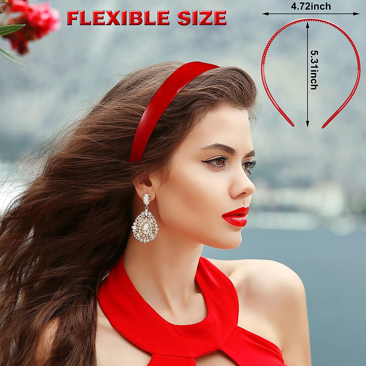 16 Pieces Plastic Headbands with Teeth Simple Hard Headbands Wide Anti-slip Hair Bands Craft Headband Hoops for Women Girls DIY Hair Accessories (1 Inch, Classic Color)