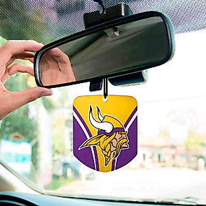 FANMATS 61576 NFL Minnesota Vikings Hanging Car Air Freshener, 2 Pack, Black Ice Scent, Odor Eliminator, Shield Design with Team Logo