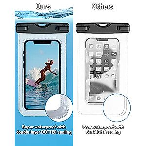 Vacto Waterproof Phone Pouch, IPX8 Waterproof Phone Case, Cell Phone Waterproof Bag, Cellphone Dry Bag Compatible with iPhone 13 12 11 Pro Max XS XR X, Galaxy S22 S21 S20 S10 up to 6.8"(2 Pack) Black