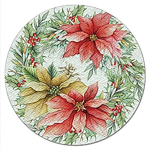 CounterArt Glad Tidings 4mm Heat Tolerant Tempered Glass Lazy Susan Turntable 13" Diameter Cake Plate Condiment Caddy Pizza Server