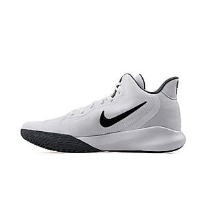 Nike Unisex-Adult Precision III Basketball Shoe, White/Black, 3.5 Regular US