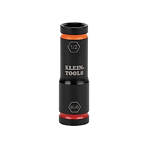Klein Tools 66076 Impact Driver Flip Socket, 9/16- and 1/2-Inch Sizes, Use with Klein Tools Compact Impact Wrenches BAT20CW, BAT20CW1