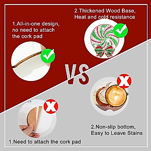 YLOLUL 10 Pcs Christmas Candy Diamond Art Coasters Kits DIY Candy Diamond Art Coasters with Holder for Beginners Adults and Kids Art Craft Supplies Gift