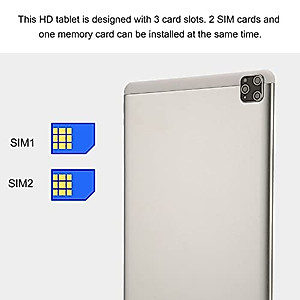 10.1 Inch Tablet, Silver 5G WiFi Tablet PC Dual Card Dual Standby 100-240V for Drawing for Android 10 (US Plug)