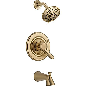 Delta Faucet Lahara 17 Series Dual-Function Tub and Shower Trim Kit with 5-Spray Touch-Clean Shower Head, Champagne Bronze T17438-CZ (Valve Not Included)