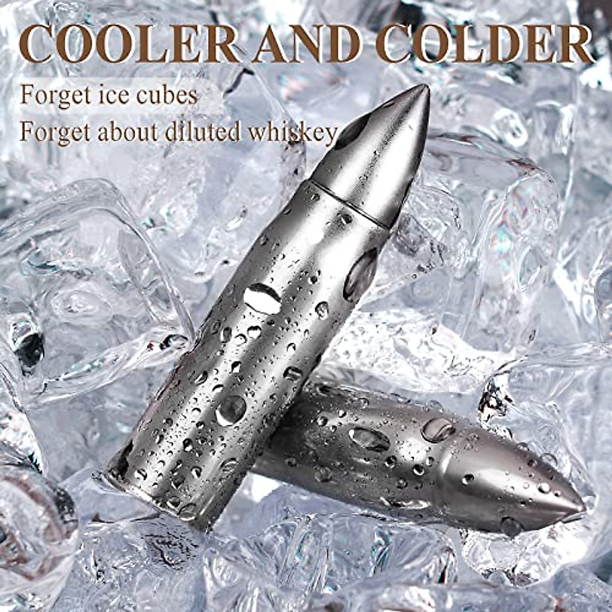 Gifts for Men Dad, 6 pcs Golden Whiskey Stones & 6 pcs Silver Whiskey Stones & 6 pcs Best Dad Ever Whiskey Stones, Christmas Stocking Stuffers, Unique Birthday Gift Ideas for Dad from Wife