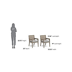 homestyles Sustain Outdoor Dining Armchair Pair, Gray