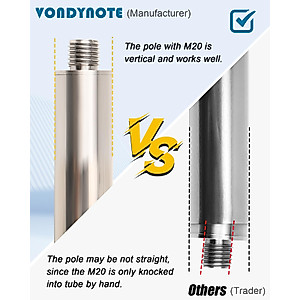 Vondynote Speaker Pole for Subwoofer Height Adjustable Fits M20 Threaded Mount and 35mm Mount Speaker Extender
