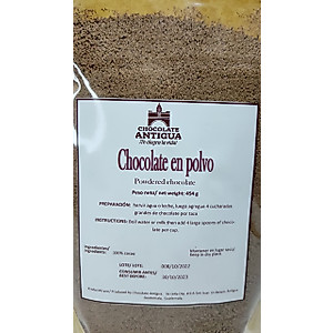 Chocolate Antigua, Handmade Hot Chocolate Drink Powder, Mayan Cacao, Hand Carved with All Natural Ingredients for a Perfect Taza - From San Juan del Obispo, Antigua Guatemala, Brown, 16 Ounces