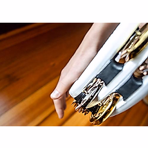 Meinl Percussion Traditional Tambourine, Handheld Half-Moon Shape with Synthetic Frame — NOT Made in China — Double Row Dual Alloy Jingles, 2-Year Warranty (TMT1M-WH)