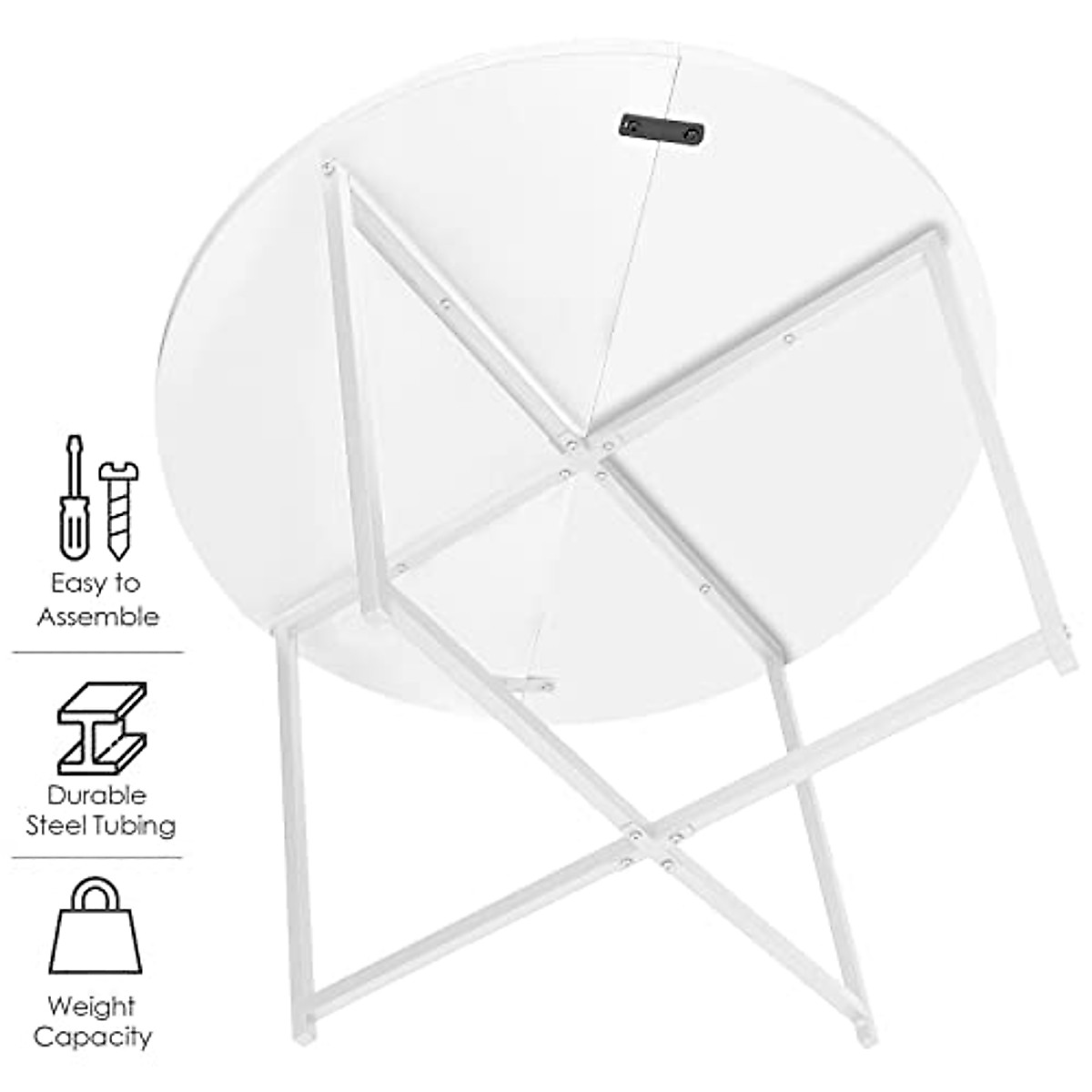 STELOD Small Round Coffee Table Circle Modern White Coffee Tables for Living Room Center Table for Small Spaces 31 Inch Wood Accent Coffe Tables, Mesa De Centro