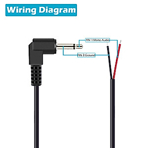 Fancasee 6 ft Replacement 3.5mm 90 Degree Right Angle Male Plug to Bare Wire Open End TS Mono 1/8" 3.5mm Plug Jack Connector Audio Cable Repair