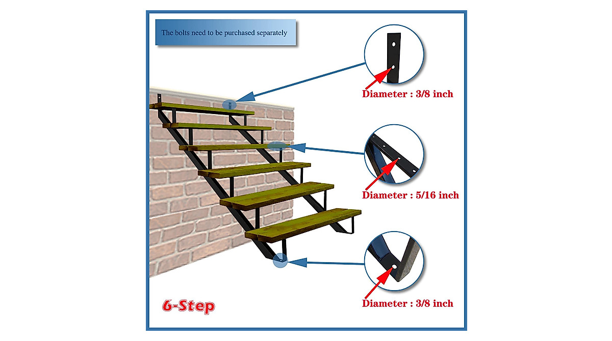 Steel Stair Step Riser - Durable 6-Step for Decks | MTB SUPPLY