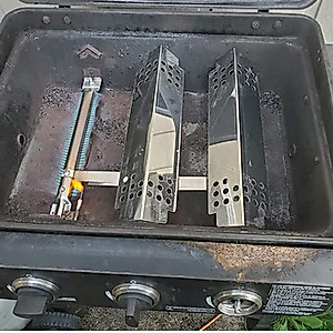 Votenli P9116A (3-Pack) Replacement Porcelain Steel Heat Plate, Heat Shield, Flavorizer Bar for Charbroil 463722313, 463722314, 463742111 (14 7/8)