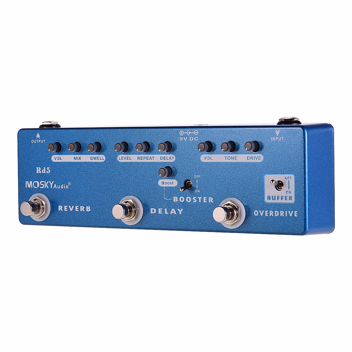 MOSKYAudio Multi Effects Pedal Combined Guitar Effect with 5 Effects Pedal in 1 Unit (RD5)