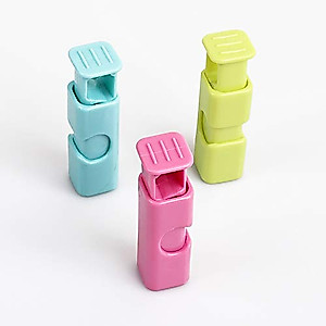 Cozihom Squeeze Bread Bag Clips, Bag Cinches, Bagel Bag Clips, Slip Grip Easy Squeeze & Lock, Assorted Color, 6 Pack