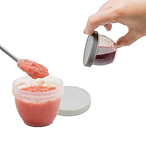 Youngever 18 Sets Baby Food Storage, 2 Ounce Plastic Baby Food Containers with Lids and Labels (Urban Colors)