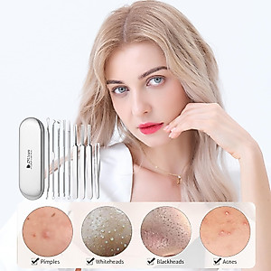 DUcare Blackhead Remover Tools 9 Pcs Pimple Popper Tool Kit with Metal Case for Pimples, Blackheads, Zit Removing, Forehead