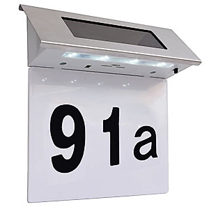 KTHLBRH (Fast Shipments) luminated Address Number Sign Solar House Number Light Waterproof Outdoor Light Up for Home Garden Yard Street Solar LED House Number Light Stainless Steel