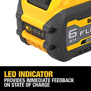 DEWALT FLEXVOLT 20V/60V MAX Lithium Ion Battery, 6.0-Ah (DCB606)