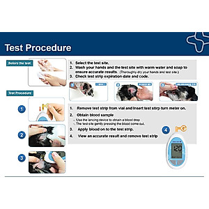 50 x CERA-PET Vet Blood Glucose Strips for Cats & Dogs, Pet Owners and Vet Test Replacement Strips