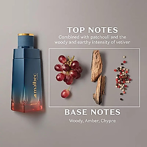 Malbec Flame Eau De Toilette by O Boticário, Cologne For Men, French Oak Barrel-Aged Red Wine & Woody Nerello Grape Scent, 3.4 Ounce