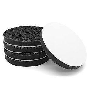 Kyuionty 5 Pack 4 Inch Hook and Loop Soft Sponge Cushion Buffer Pad, Foam Sponge Buffer Backing Pad Soft Density Interface Pad for Polishing and Buffing