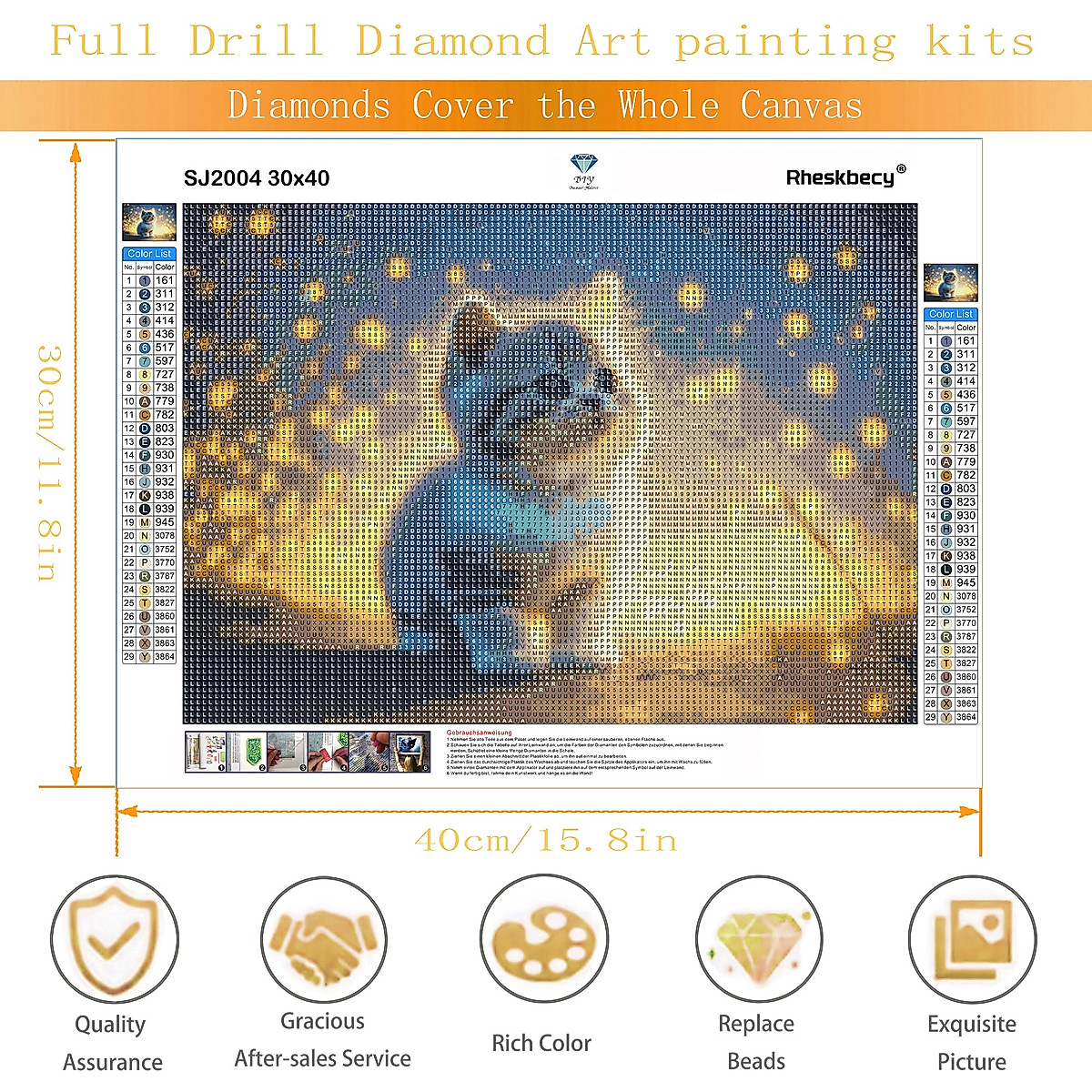 Rheskbecy Cat Diamond Art Painting Kits for Adults Full Drill Gem Painting Kit Round Diamond Dots Painting Gifts for Beginners Home Wall Decor Crafts 12x16in