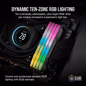 CORSAIR VENGEANCE RGB DDR5 64GB (2x32GB) DDR5 6000MHz CL40 AMD EXPO Intel XMP iCUE Compatible Computer Memory – Gray (CMH64GX5M2B6000Z40)