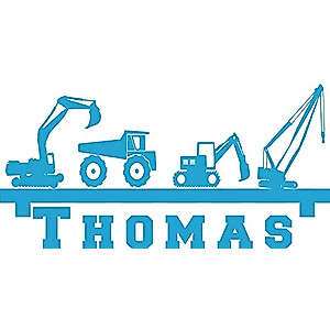 FLASH sale Boy's room Wall Shelf name construction Crane dump truck equipment diy wall art decor decal Our Popular Design decal