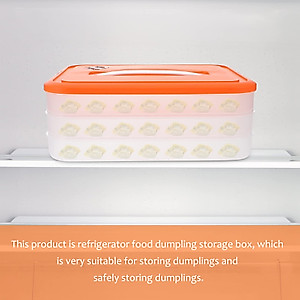 Angoily Refrigerator Organizer Bins, 3-Layer Plastic Food Storage Containers with Lids, Stackable Food Organizer Keeper for dumplings, Vegetables, Meat, Fish