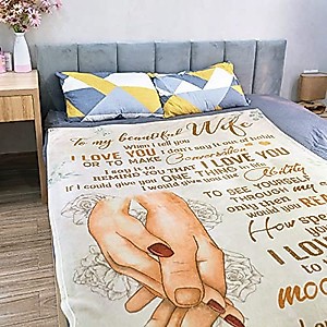 JOLOCHILL Gifts for Wife, to My Wife Blanket Mother's Day Wedding Anniversary Christmas Romantic Gifts for Her, Wife Birthday Gift Ideas, Presents for Her, Gifts for Wife Blanket 60x80