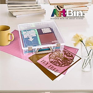 ArtBin 6955RK Super Satchel 1-Compartment Box, Art & Craft Organizer, 1-Pack, Translucent Blush