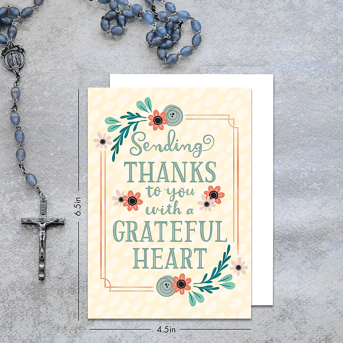 Faithfully Yours Designer Greetings Inspirational Thank You Boxed Card Assortment, With Gratitude with Biblical Scripture Verses (Box of 12 Greeting Cards with Envelopes)
