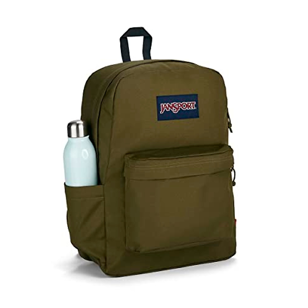 JanSport Superbreak Plus Backpack - Work, Travel, or Laptop Bookbag with Water Bottle Pocket, Army Green
