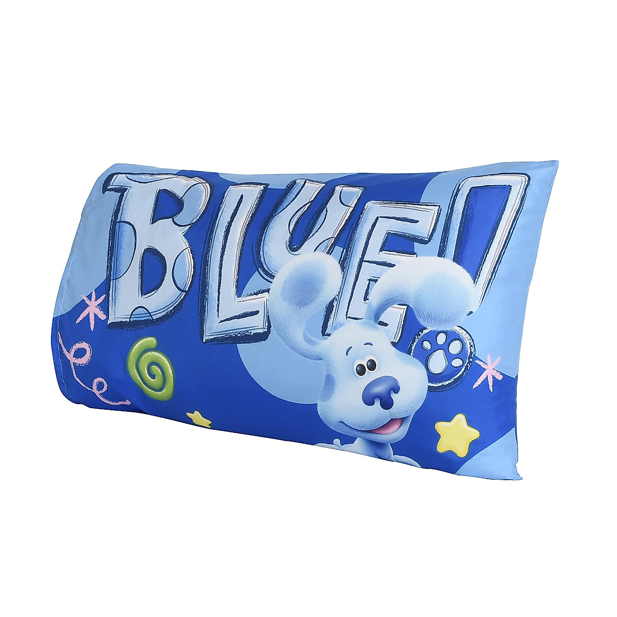 Expressions 3 Piece Toddler Bedding Set Blue's Clues Standard Crib Bedding Set, Includes Soft Microfiber Reversible Comforter, Fitted Sheet, Pillowcase for Kids (Official Blue's Clues Product)