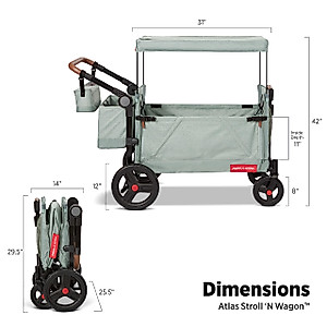 Radio Flyer Atlas Stroll N Wagon, Folding Wagon for 1+ Years - Sage