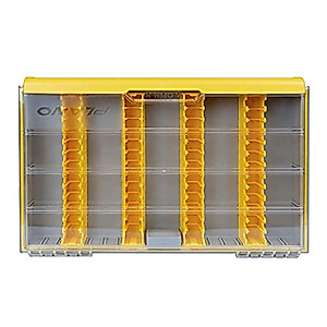Plano Edge 3700 Vertical Jig & Spybait Box Tackle Storage, Gray and Yellow, Holds Up to 52 Vertical Baits, Rust-Resistant and Waterproof Bait Organizer Box