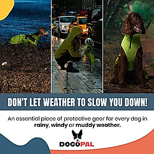 DOGOPAL Dog Raincoat - Reflective Dog Rain Jacket Waterproof for Small Medium and Large Dogs - Dog Raincoats with Leash Hole (Yellow, L)