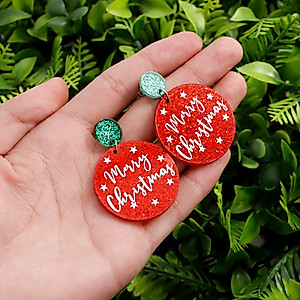 Christmas Earrings For Women Holiday Earrings Christmas Stud Earrings Dangle Acrylic Christmas Tree Earrings Christmas Gnomes Gingerbread Man Earrings Christmas Jewelry Bulk 4 Pairs…