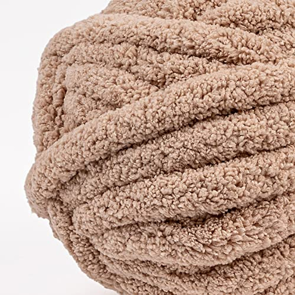 Crafted By Catherine Chunky Chenille Yarn - 2 Pack (41 Yards Each Skein), Beige, Gauge 7 Jumbo