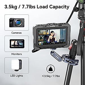 SmallRig Super Clamp Ballhead Magic Arm Camera Clamp, Crab-Shaped Monitor Clamp with 1/4"-20, 3/8"-16 Threaded Holes for Gopro/DSLR Camera/Stabilizer - 3757