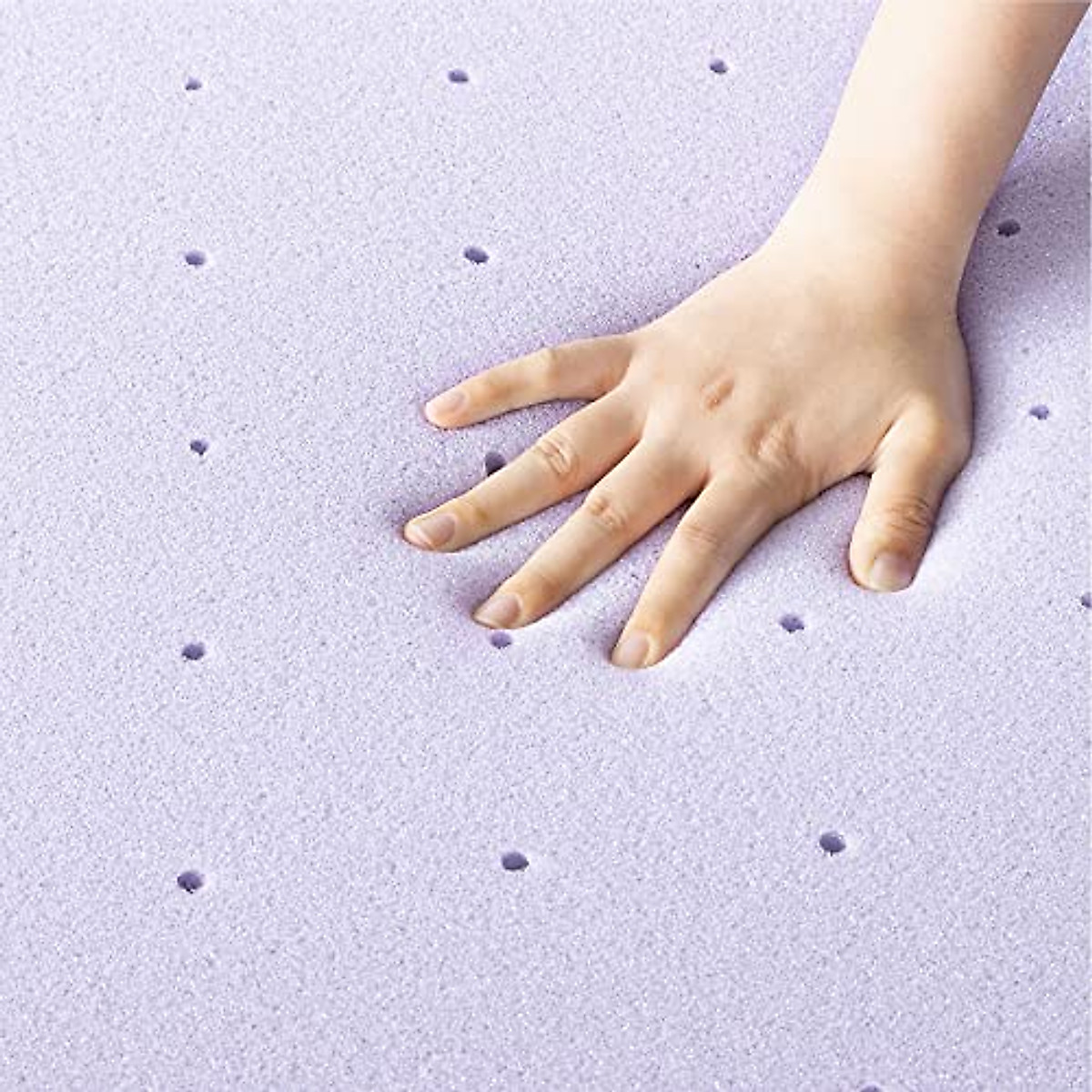 Mellow 3 Inch Ventilated Memory Foam Mattress Topper, Soothing Lavender Infusion, King