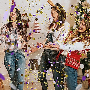 Purple Gold Confetti/Purple Gold Birthday Decorations/Purple Gold Party Table Decorations Purple Gold Graduation Party Decorations//Eid Mubarak Decorations/Purple Gold Baby Shower