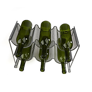 Mind Reader Wine Rack Stand Holds 6 Bottles of Wine, Wine Bottle Holder, Perfect for Bar, Wine Cellar, Countertop Organizer