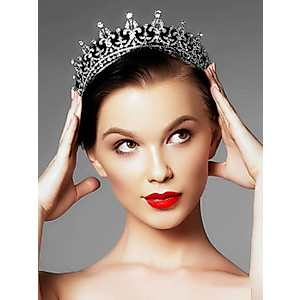 COCIDE Queen Tiaras and Crown with Comb for Women Silver Crystal Headband Rhinestones Princess Hairpiece for Girls Wedding Hair Accessories for Bridesmaids Bridal Prom Halloween Costume Cosplay Gifts